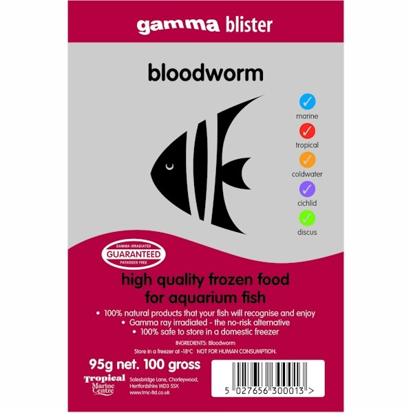 Frozen Mini Bloodworm Blister 100g | The WaterZoo | Tropical fish ...