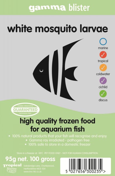 Frozen White Mosquito Larvae Blister 100g | The WaterZoo | Tropical ...